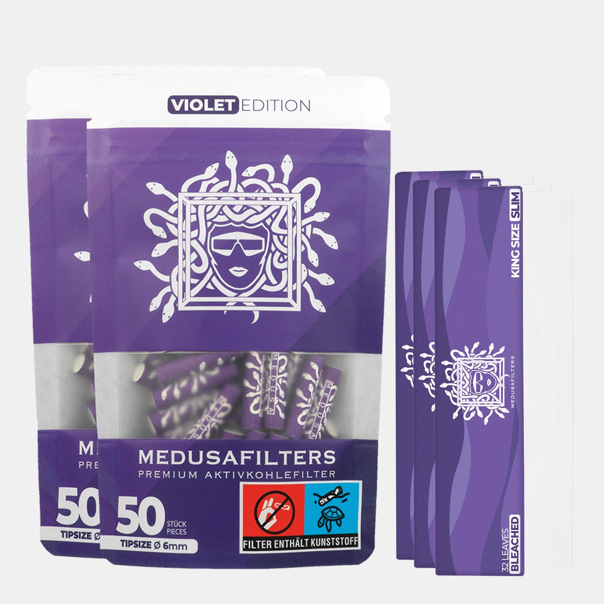 Medusafilters Premium Activated Carbon Filter | Simple Package VIOLET